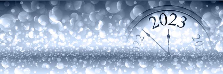 Clock with 2023 on transparent background Vector Image
