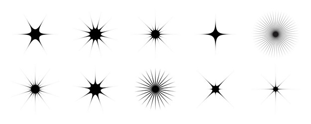Various blinks and twinkles set retro stars Vector Image