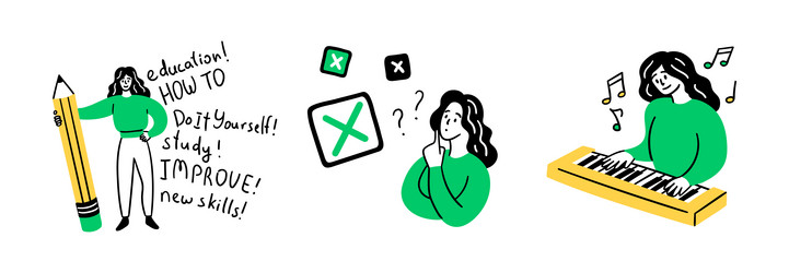 Cartoon color educational and self-development Vector Image