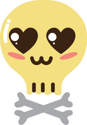 Kawaii cute tender skull with bones Royalty Free Vector