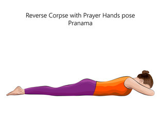 Silhouette reverse corpse pose advasana Royalty Free Vector