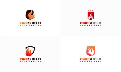 Modern fire shield logo template designs shield Vector Image