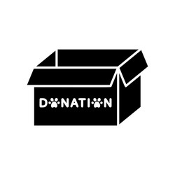 Cutout silhouette poster donation lettering Vector Image