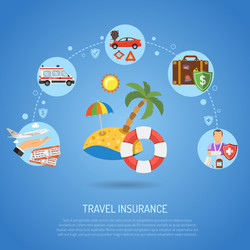 Travel insurance flat icon Royalty Free Vector Image