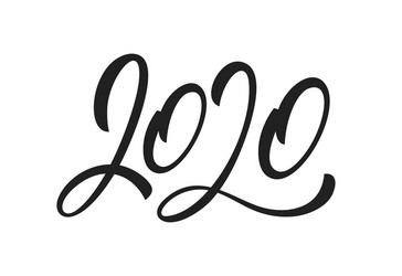 2020 lettering in drawn rat year Royalty Free Vector Image