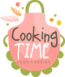 Cooking time studio logo design kitchen emblem Vector Image