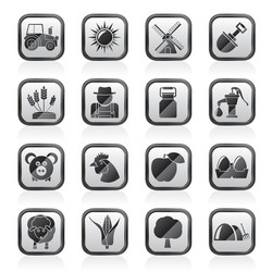 Agriculture and farming icons Royalty Free Vector Image