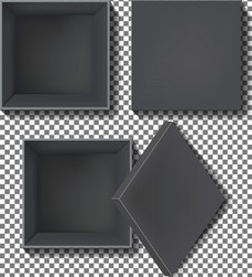 Black box top view isolated paper open realistic Vector Image