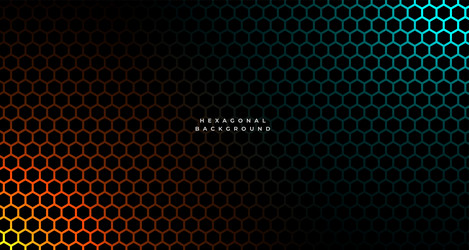 Black background with hexagonal mesh pattern Vector Image