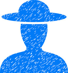 Farmer person icon grunge watermark Royalty Free Vector