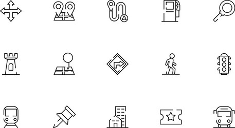 Bundle maps and navigation icons Royalty Free Vector Image