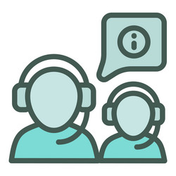 Service call icon outline center work Royalty Free Vector