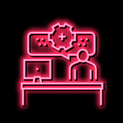 Employee working process color icon Royalty Free Vector