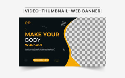 Fitness gym training thumbnail design Royalty Free Vector