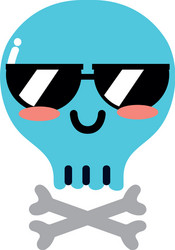 Silhouette kawaii cute tender skull with bones Vector Image