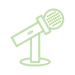 Unique mic on stand line icon Royalty Free Vector Image