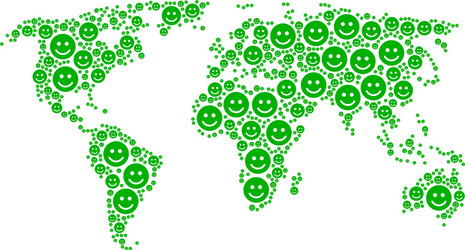 World map collage of glad smile icons Royalty Free Vector