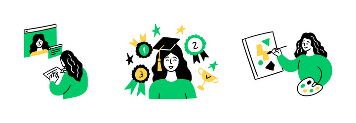 Cartoon color educational and self-development Vector Image