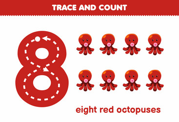 Education game for children tracing number eight Vector Image