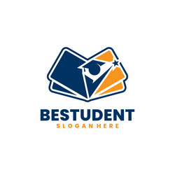 Best student with book logo education logo Vector Image