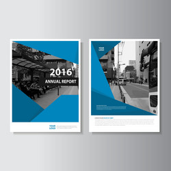 Triangle blue leaflet brochure templates Vector Image