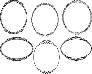 Set of nine design frames borders circles Vector Image