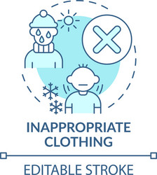Child in inappropriate clothes rgb color icon Vector Image