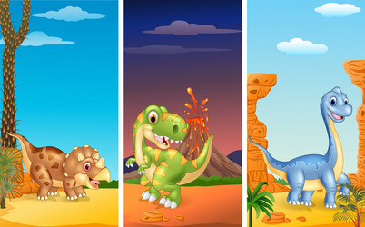 Set of three dinosaurs Royalty Free Vector Image