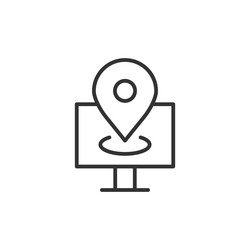 Computer navigation icon in flat style monitor Vector Image