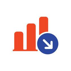 Decrease outline flat icon office sign graph Vector Image