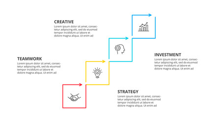 Scrum infographics linear icons collection Vector Image