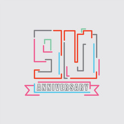 90th years anniversary logo birthday celebration Vector Image