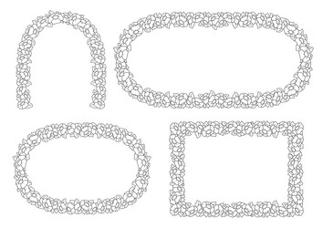 Beautiful flower frame coloring page design Vector Image