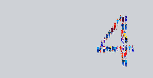 People form number four Royalty Free Vector Image