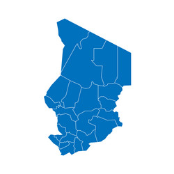 Chad political map of administrative divisions Vector Image