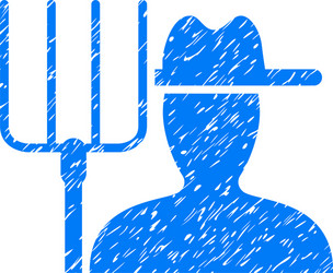 Farmer with pitchfork icon grunge watermark Vector Image