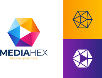 Faster hex logo template design Royalty Free Vector Image