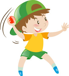 Little boy playing with ball Royalty Free Vector Image
