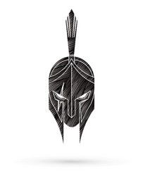 Spartan roman or trojan soldier in armour helmet Vector Image