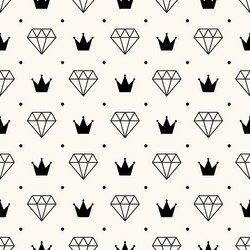 Seamless retro pattern with diamonds Royalty Free Vector