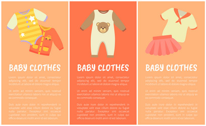 Baby clothes color banner Royalty Free Vector Image