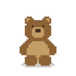 Pixel art teddy bear Royalty Free Vector Image