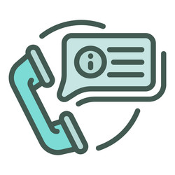 Service call icon outline center work Royalty Free Vector