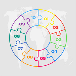 Diagram infographic for 10 steps circle puzzle Vector Image