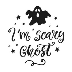 Halloween party poster with spooky ghosts doodles Vector Image