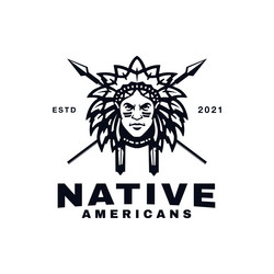 Native american fitness logo design inspiration Vector Image