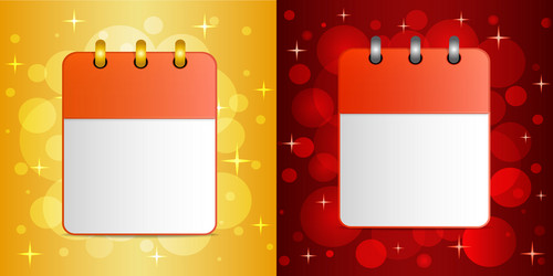 Blank sheet of desktop calendar in red color Vector Image