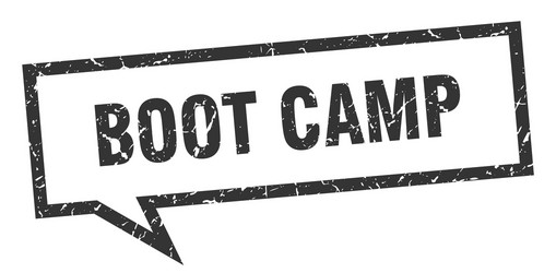 Boot camp sign square speech bubble Royalty Free Vector