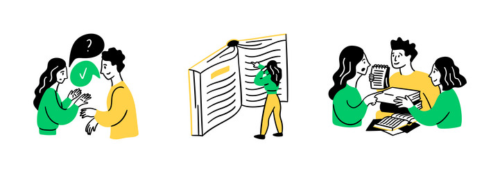 Cartoon color educational and self-development Vector Image