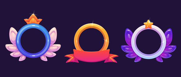 Ui game level button or avatar badge frame icon Vector Image